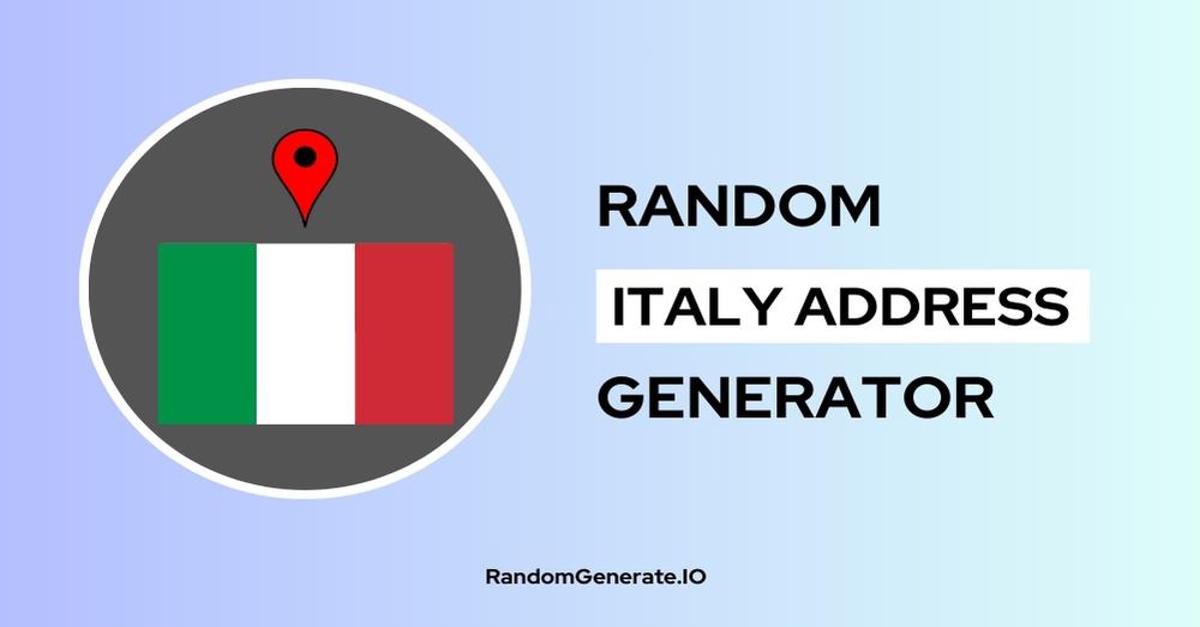 Random Italy Address Generator 📍